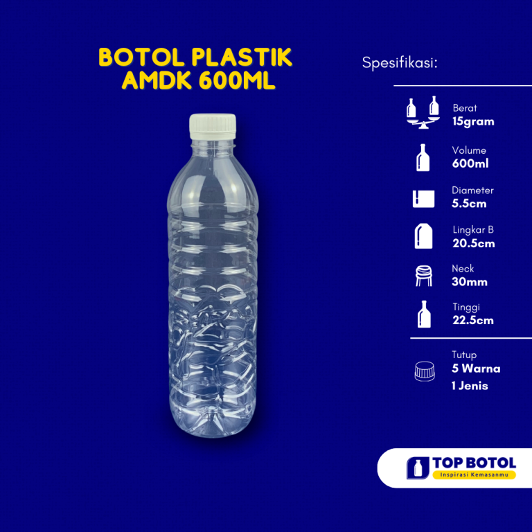 Aqua 600ml - Top Botol Pusat